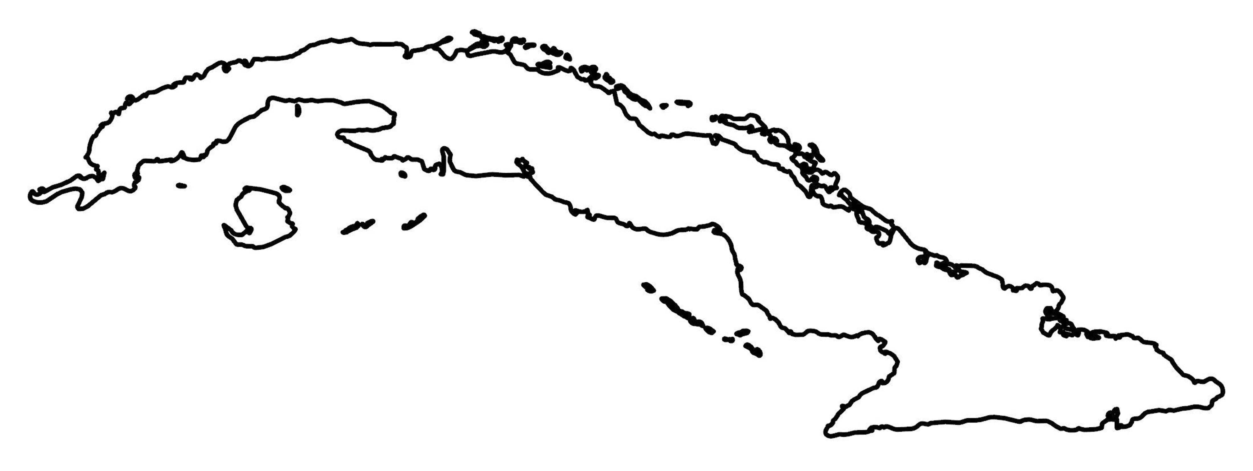 Cuba Blank Outline Map GLOSSY POSTER PICTURE PHOTO PRINT BANNER ...