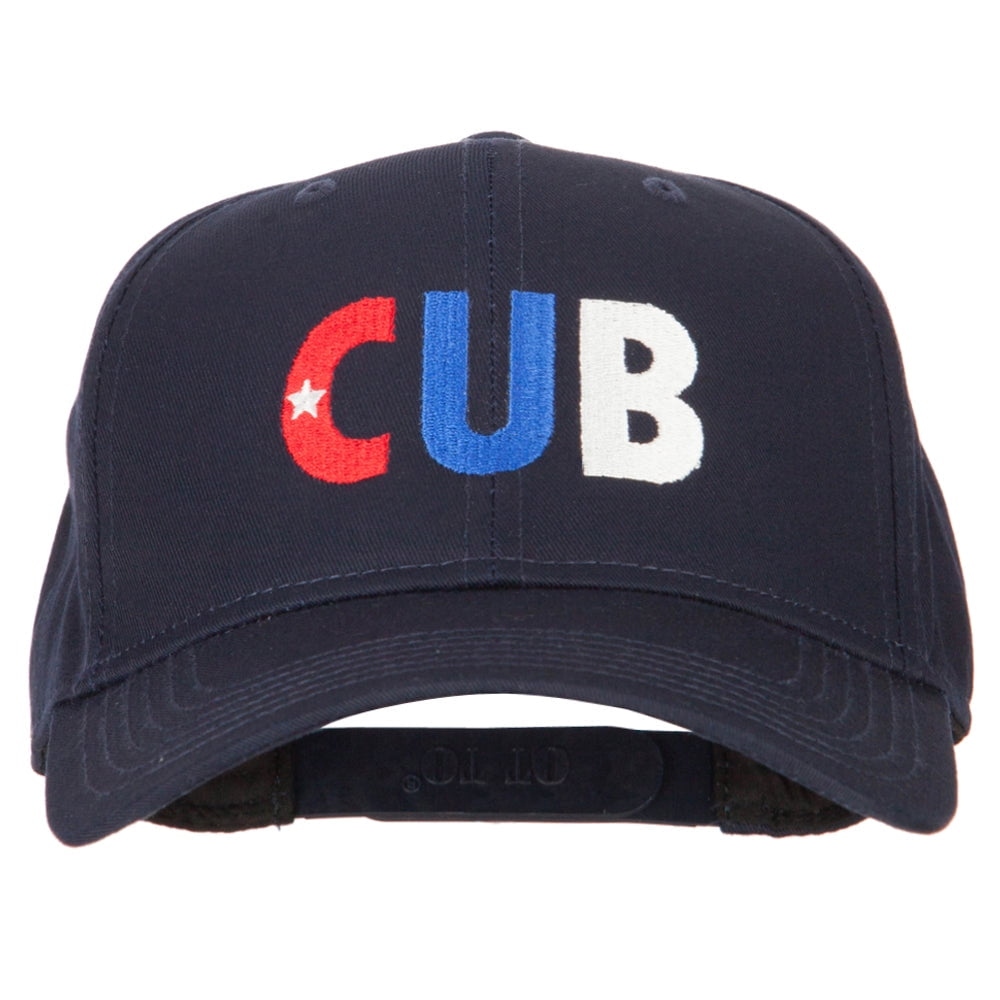 Cuba CUB Flag Embroidered Solid Cotton Pro Style Cap - Navy OSFM ...