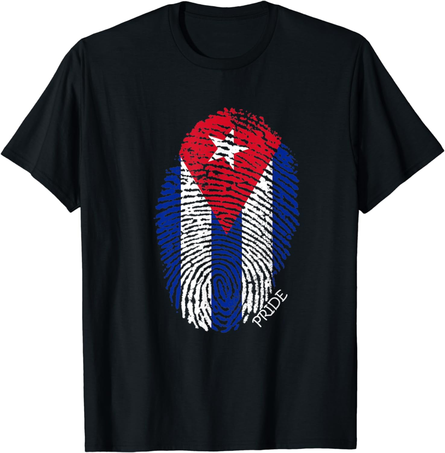 Cuba Cuban Pride Flag Fingerprint Country T-Shirt - Walmart.com