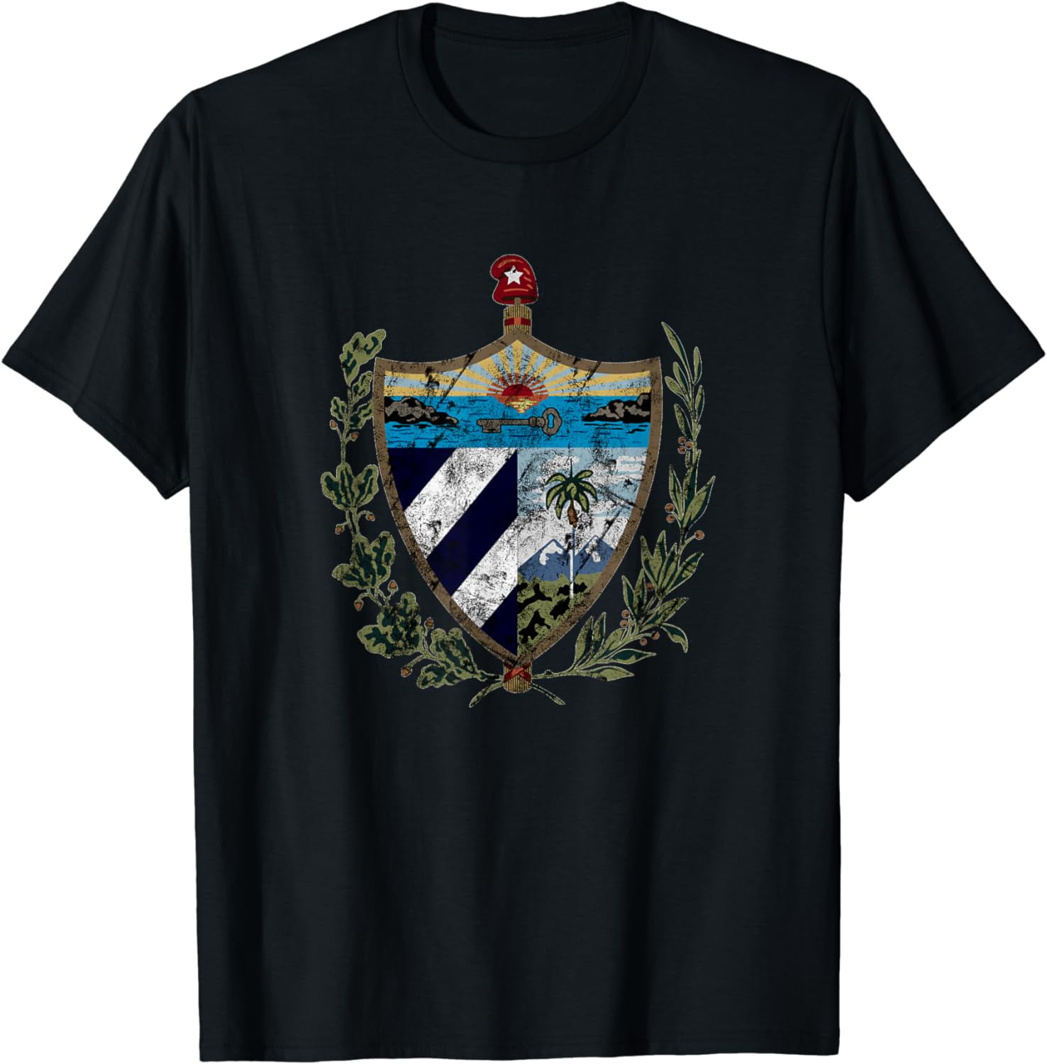 Cuba Escudo Retro Cuban Coat of Arms Cubano T-Shirt - Walmart.com