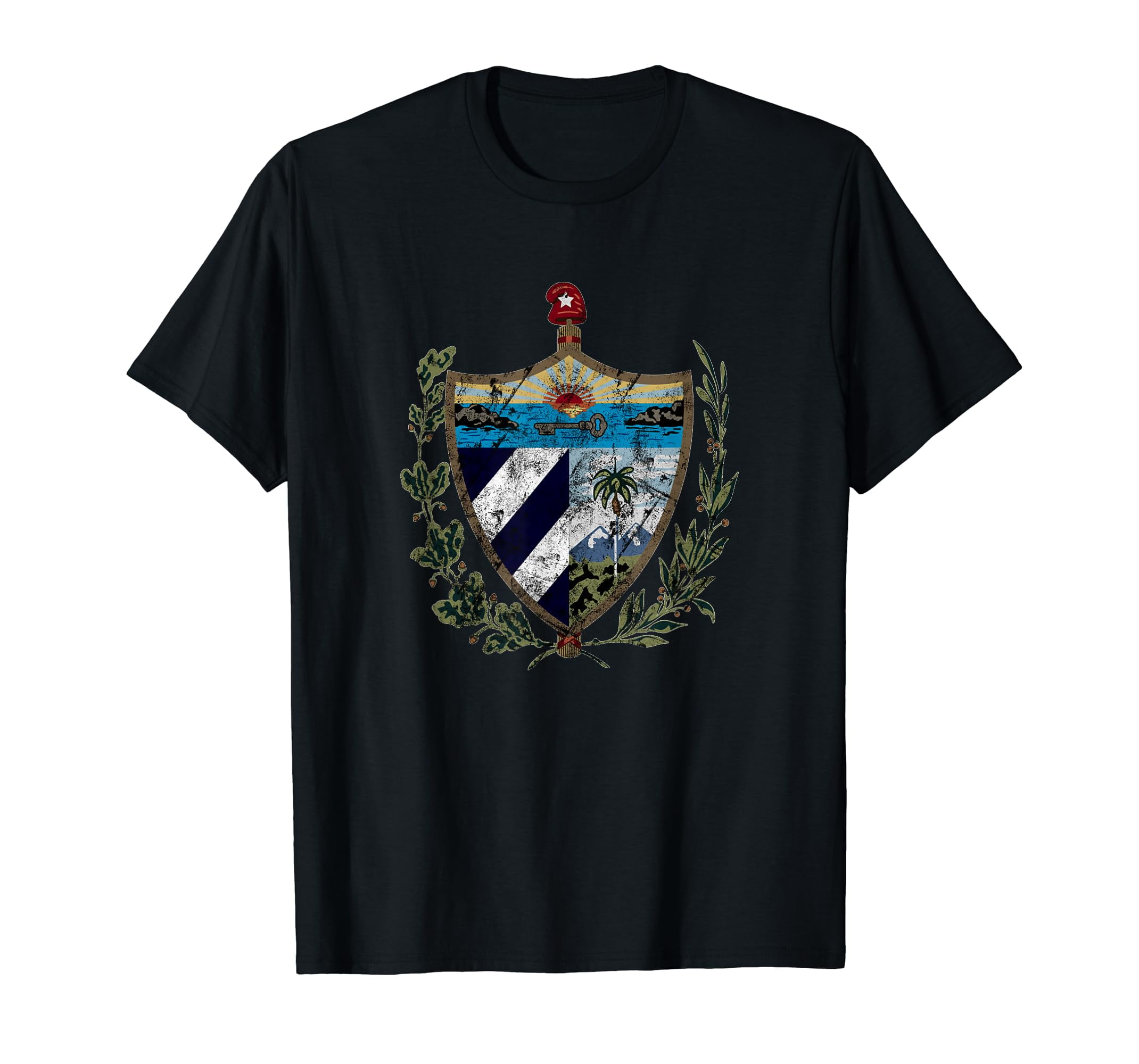 Cuba Escudo Retro Cuban Coat of Arms Cubano T-Shirt - Walmart.com