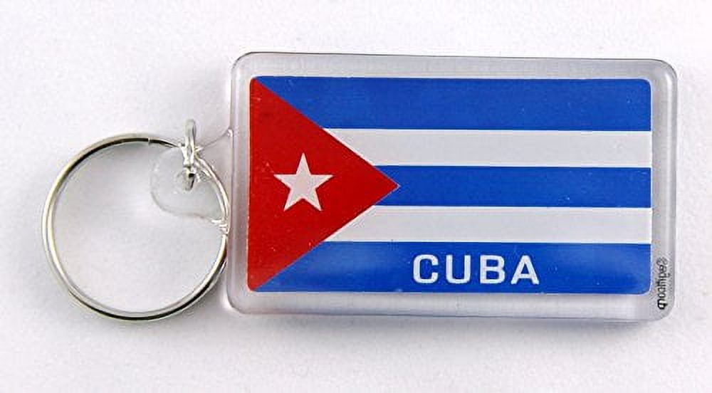 Cuba Flag Acrylic Rectangular Souvenir Keychain 2.25" X 1.25" - Walmart.com