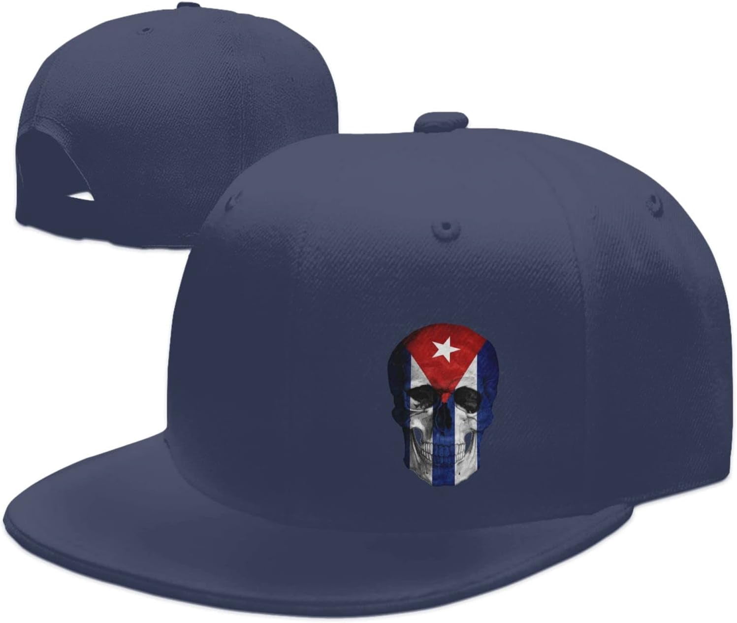 Cuba Flag Cuba Skull Flat Bill Hats for Men Baseball Cap - Walmart.com