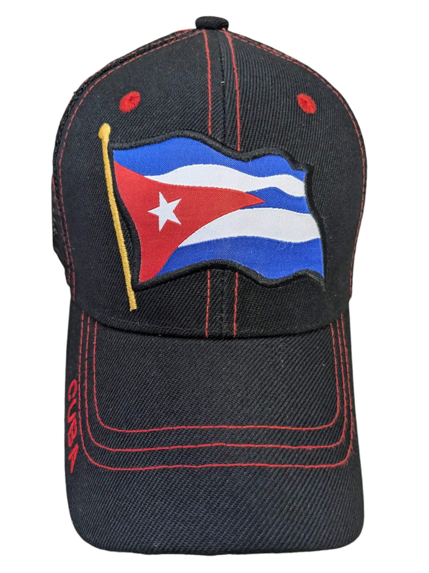Cuba Flag Design Black Mesh Back Baseball Cap - Walmart.com