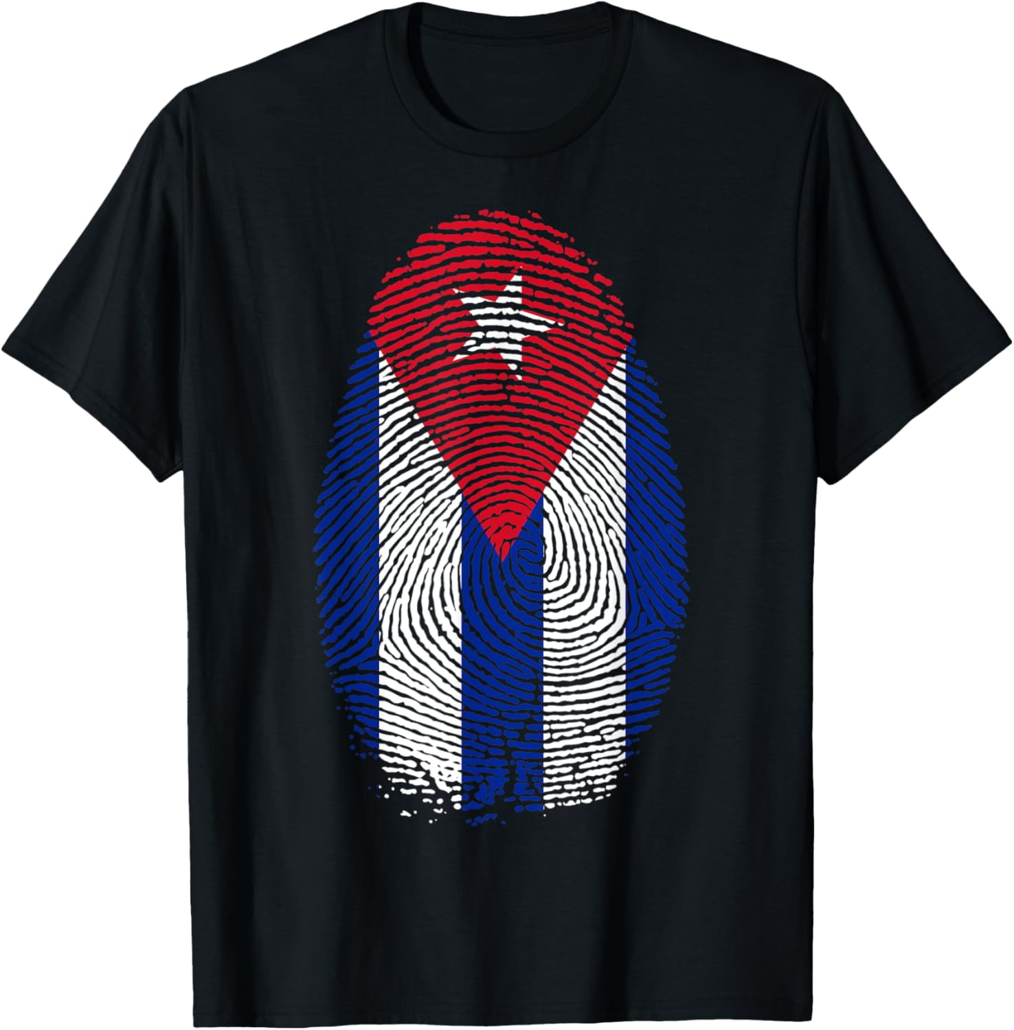 Cuba Flag Fingerprint It is in my DNA Gift for Cubans T-Shirt Casual Short Sleeve Shirt ...