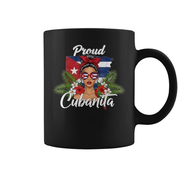 Cuba Flag Hispanic Heritage Month Cubanita Messy Bun Coffee Mugs ...