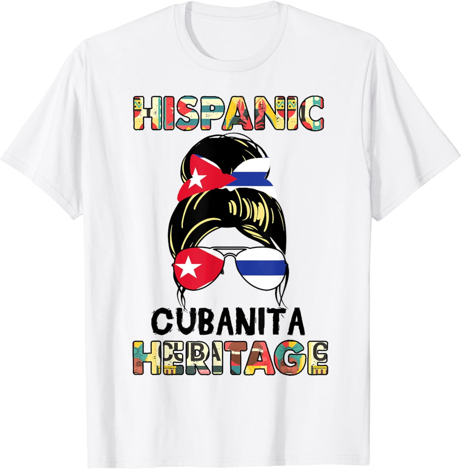 Cuba Flag Shirt Hispanic Heritage Month Cubanita Cuban Girl T-Shirt ...