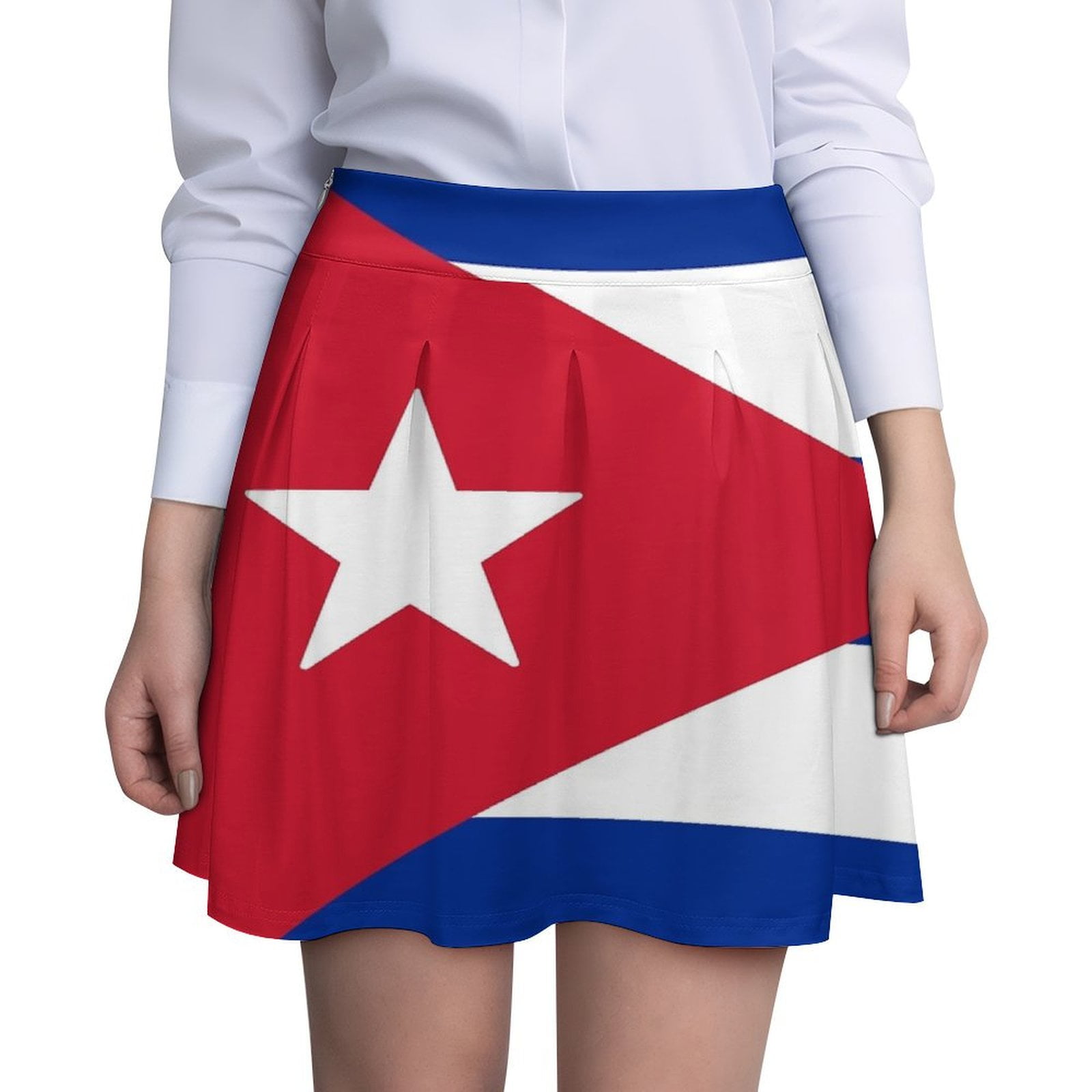 Cuba Flag Women's Casual Mini Skirt Invisible Zipper Summer Skirts High ...