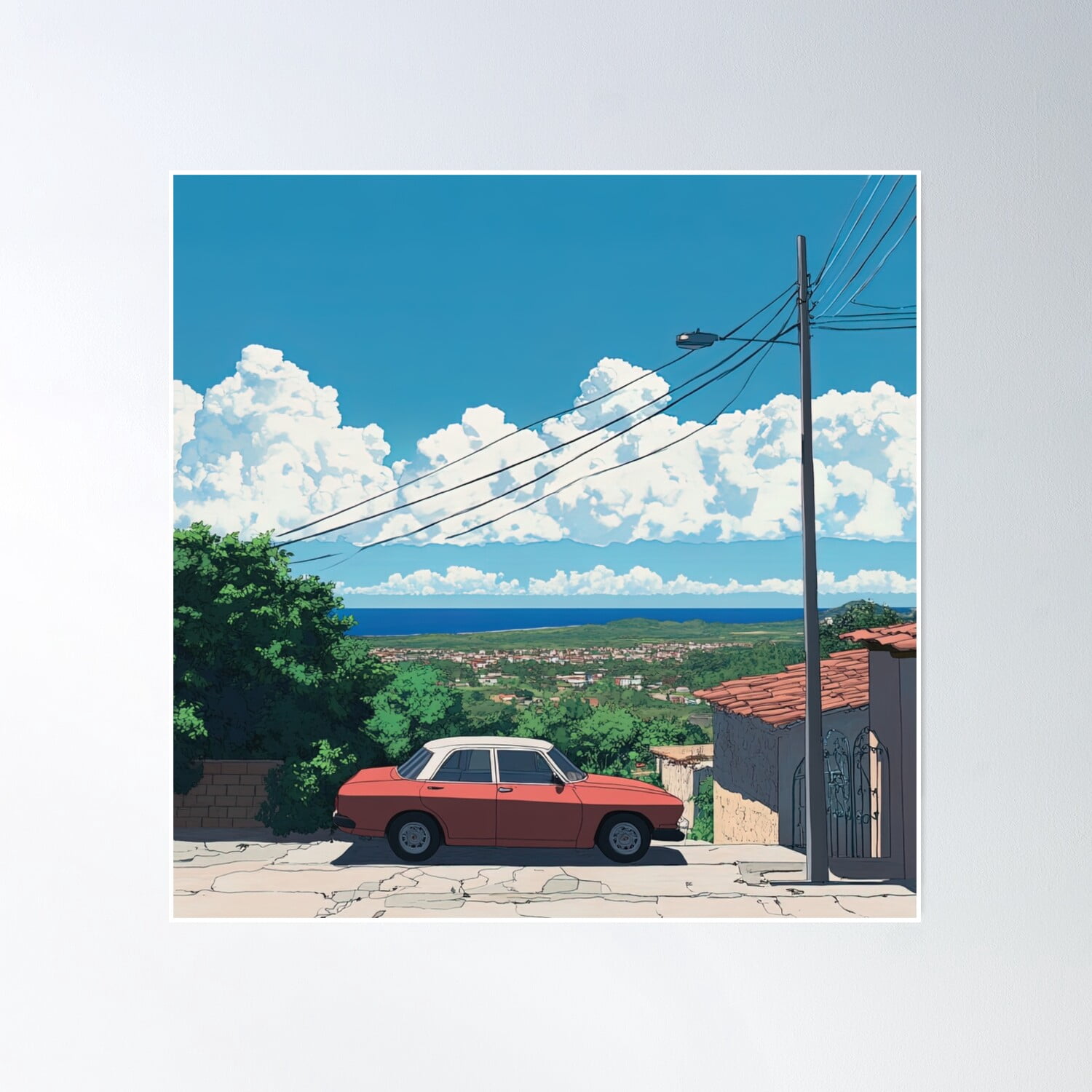 Cuba Landscape | Anime Style Poster Wall Art, Modern Wall Decor, 16x24 ...