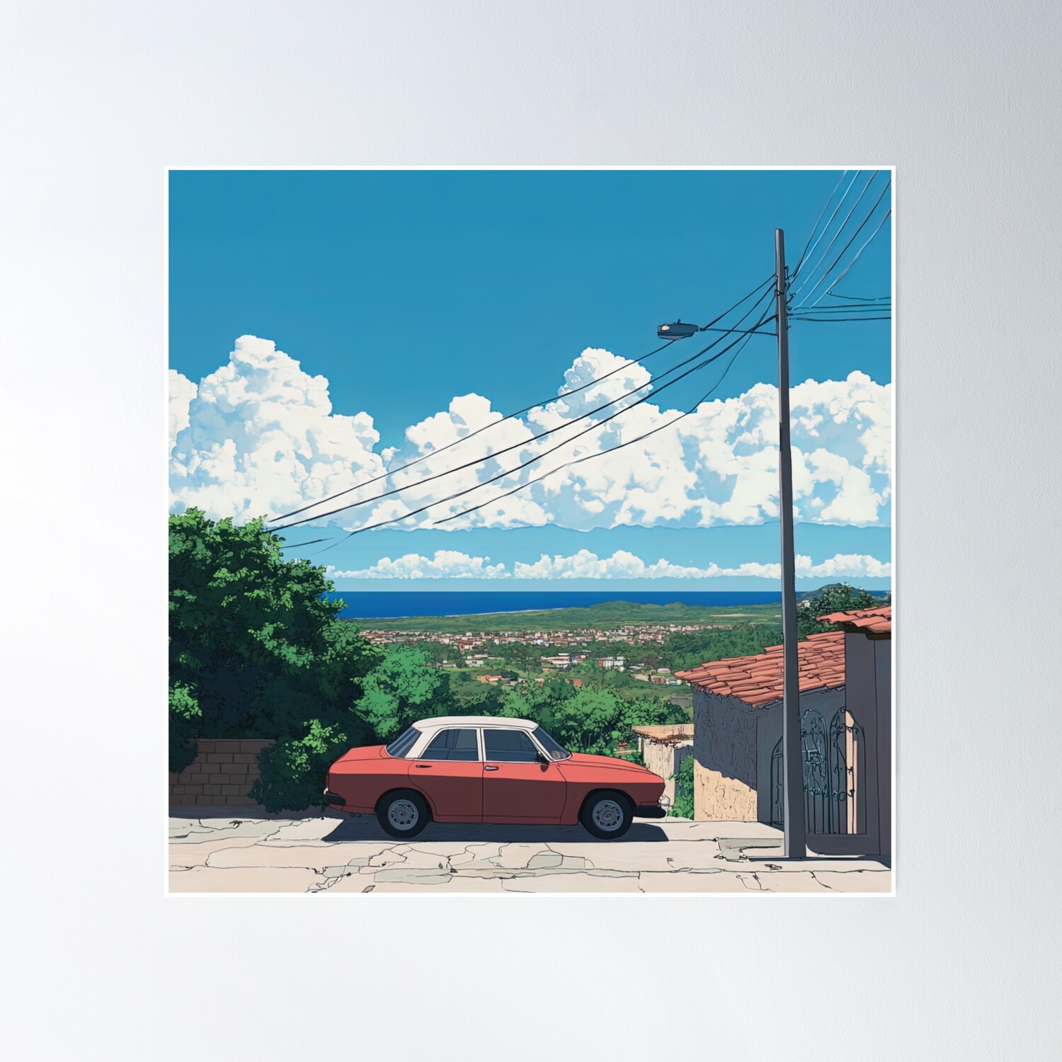 Cuba Landscape | Anime Style Poster Wall Art, Modern Wall Decor, 24x36 ...