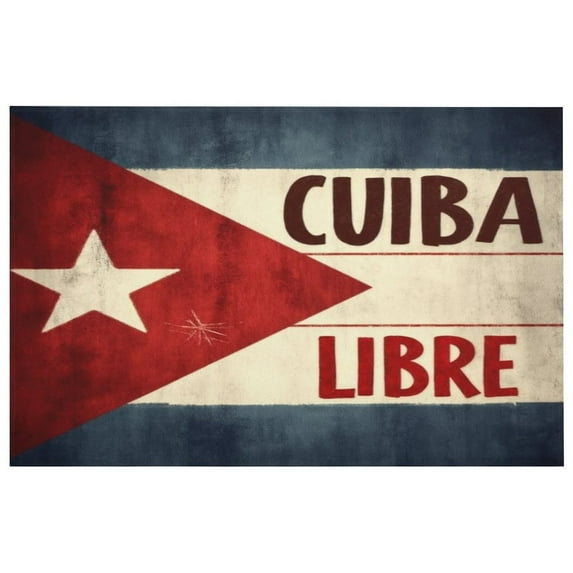 Cuba Libre Flag Adult Home Decor Bedroom Living Room Crystal Velvet ...