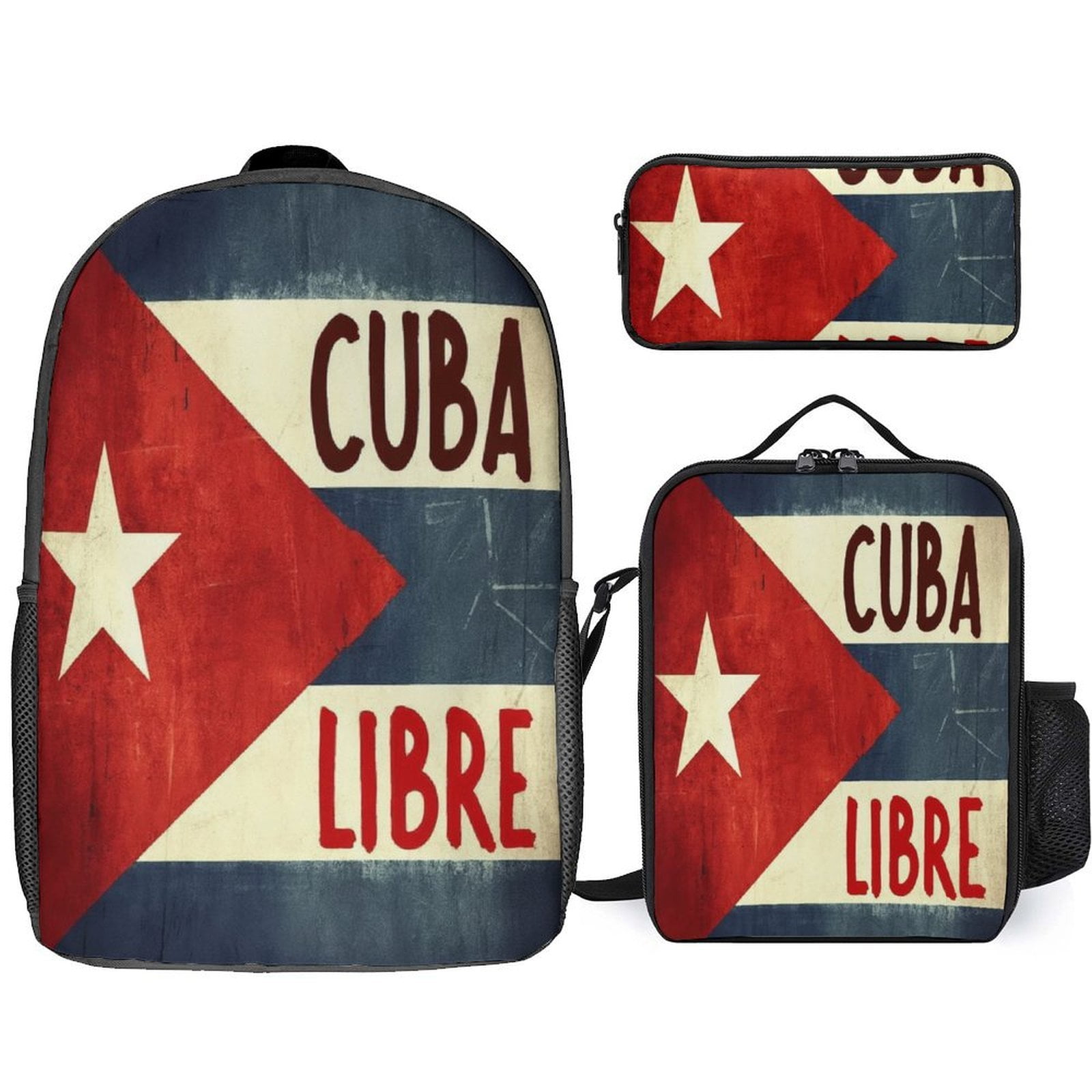 Cuba Libre Flag Art Print(1) 3D Printed 3pcs/Set Bags Laptop Daypack ...