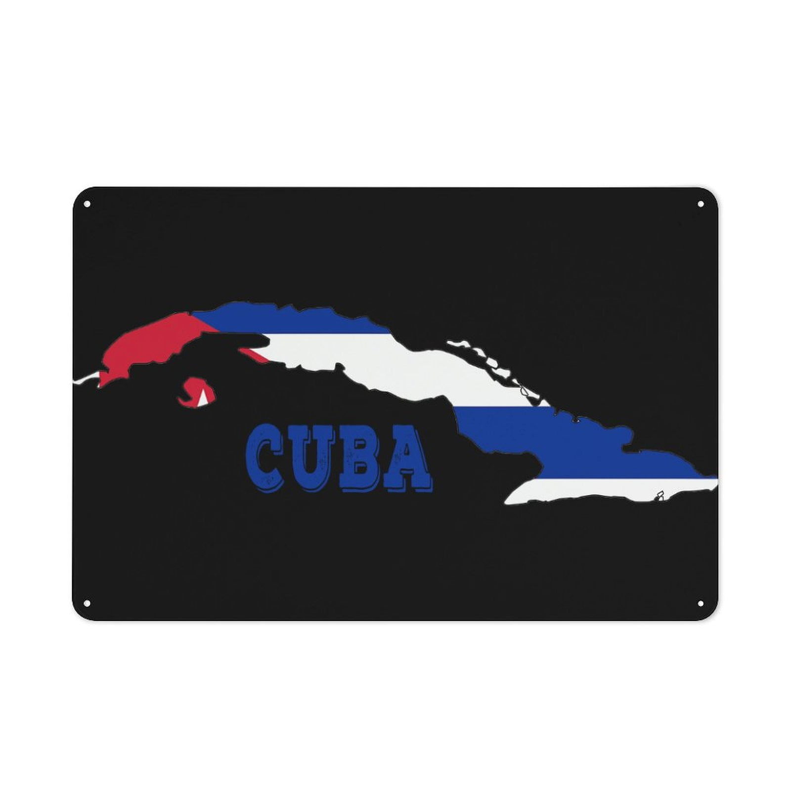 Cuba Map Flag Metal Tin Sign,Wall Decor Sign Funny Home Decor Tin ...