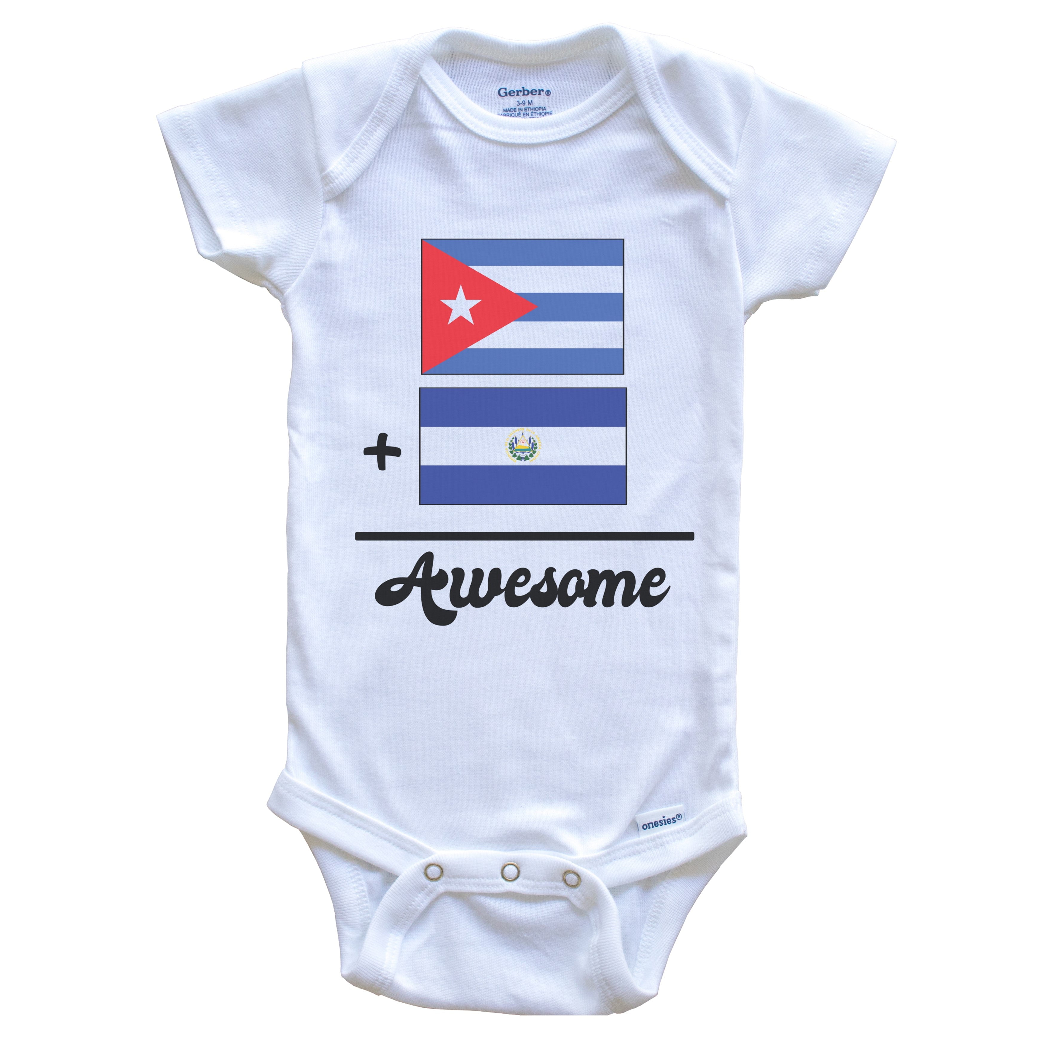 Cuba Plus El Salvador Equals Awesome Cute Cuban Salvadorian Flags Baby ...