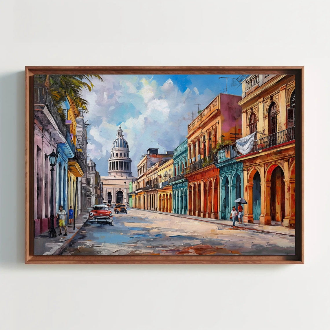 Cuba Street Painting Cuba Wall Art Large Canvas Print Framed Wall Decor ...