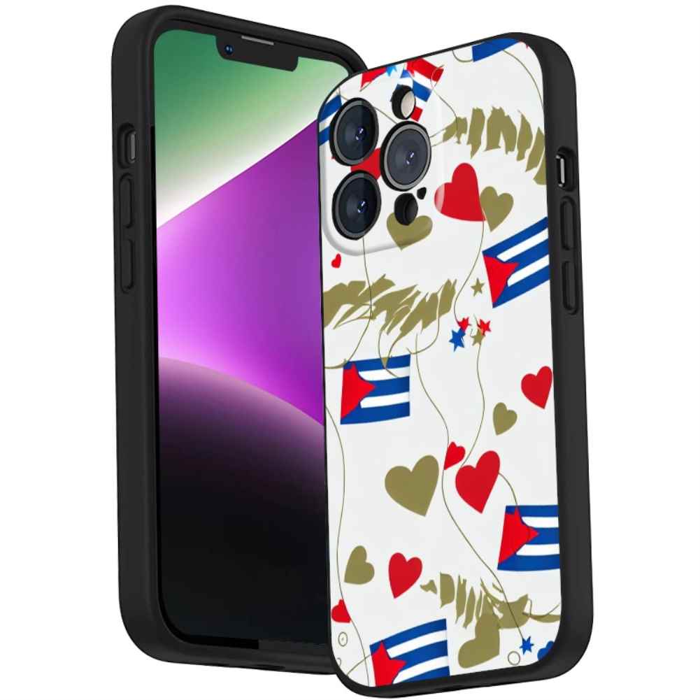 Cuba-Themed-Tough-Cuban-Flag-Colors-with-Hearts-1 phone case for iPhone ...