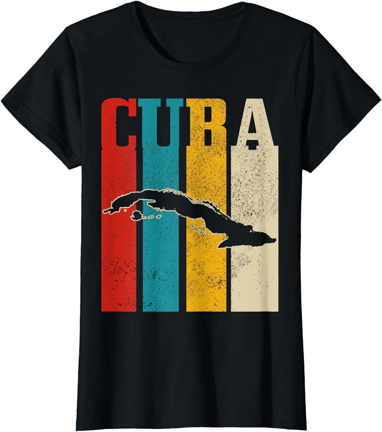 Cuba Vintage Cuban Island Map Caribbean Pride Vintage Cuba T-Shirt ...