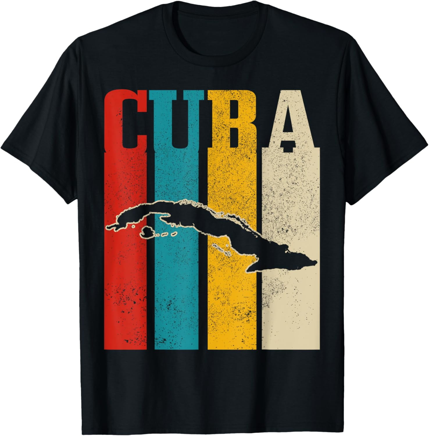 Cuba Vintage Cuban Island Map Caribbean Pride Vintage Cuba T-Shirt ...