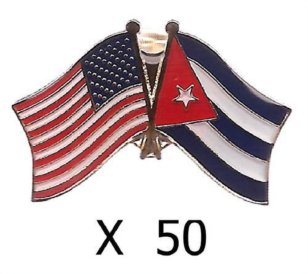 Cuba World Flag Lapel Pins and US/Cuba Friendship Crossed Pin - Walmart.com