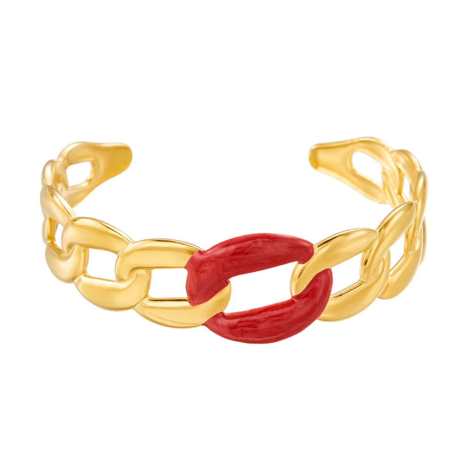 Cuban Chain Design Bracelet Adjustable Opening Fashionable High End ...