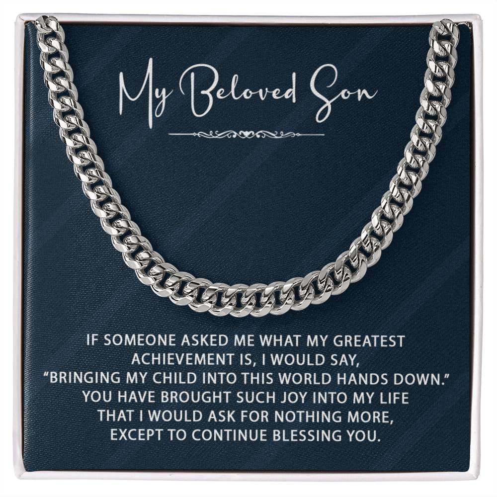 Cuban Chain Necklace For Son, Cuban Link Chain, Stainless Steel or ...