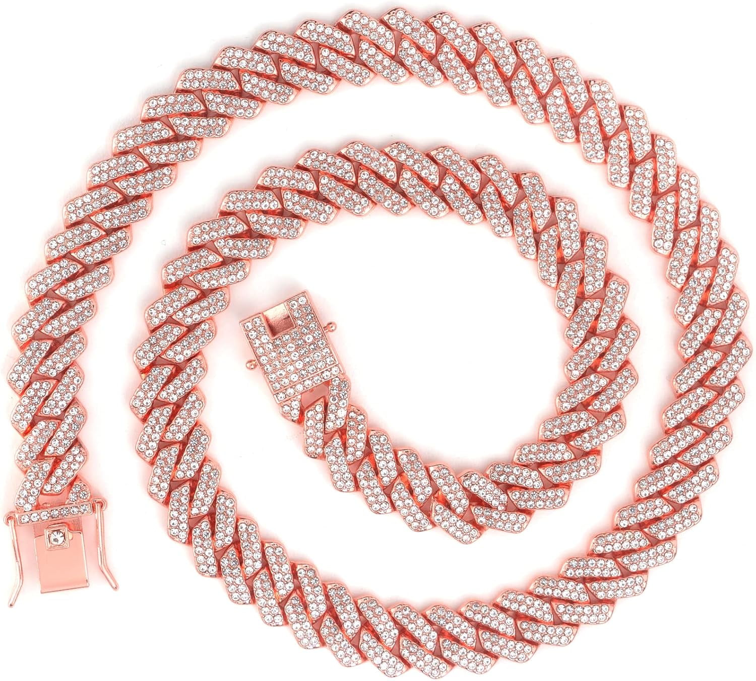 Cuban Chain Necklaces Silver/Gold Cuban Link Chains 14MM Mens Iced Out ...