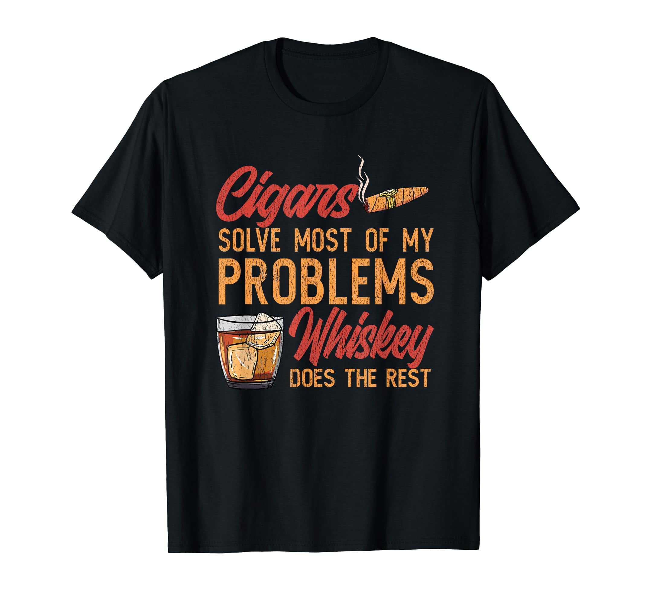 Cuban Cigar Smoking Whiskey Drinker Whisky Bourbon T-Shirt - Walmart.com