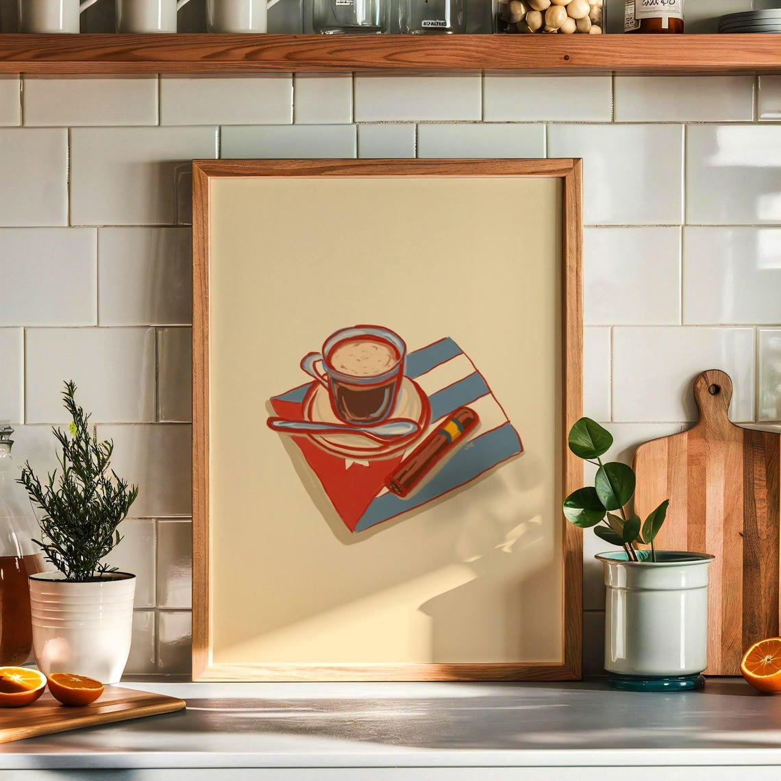 Cuban Coffee Art Cafecito Illustration Espresso Retro Café Decor Cuban ...