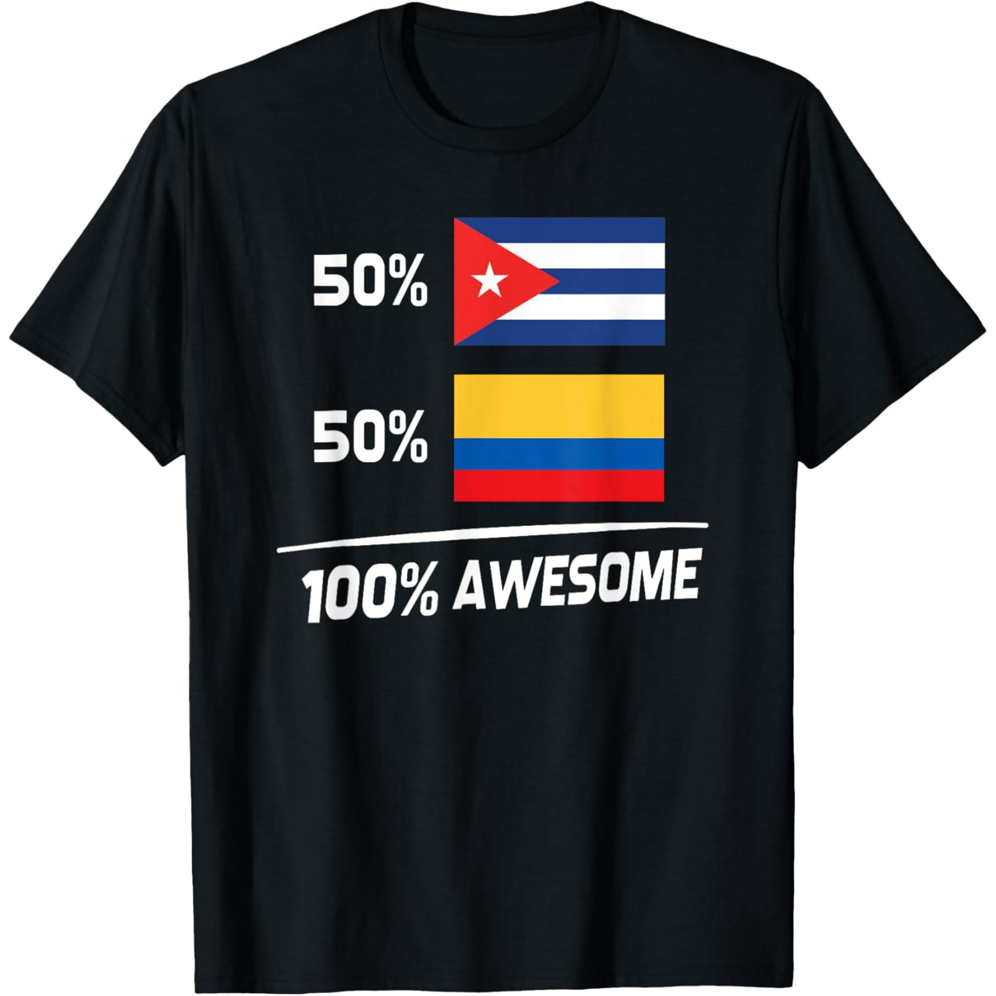 Cuban Colombian Flag 100% Awesome Pride Graphic T-Shirt for Men Women ...