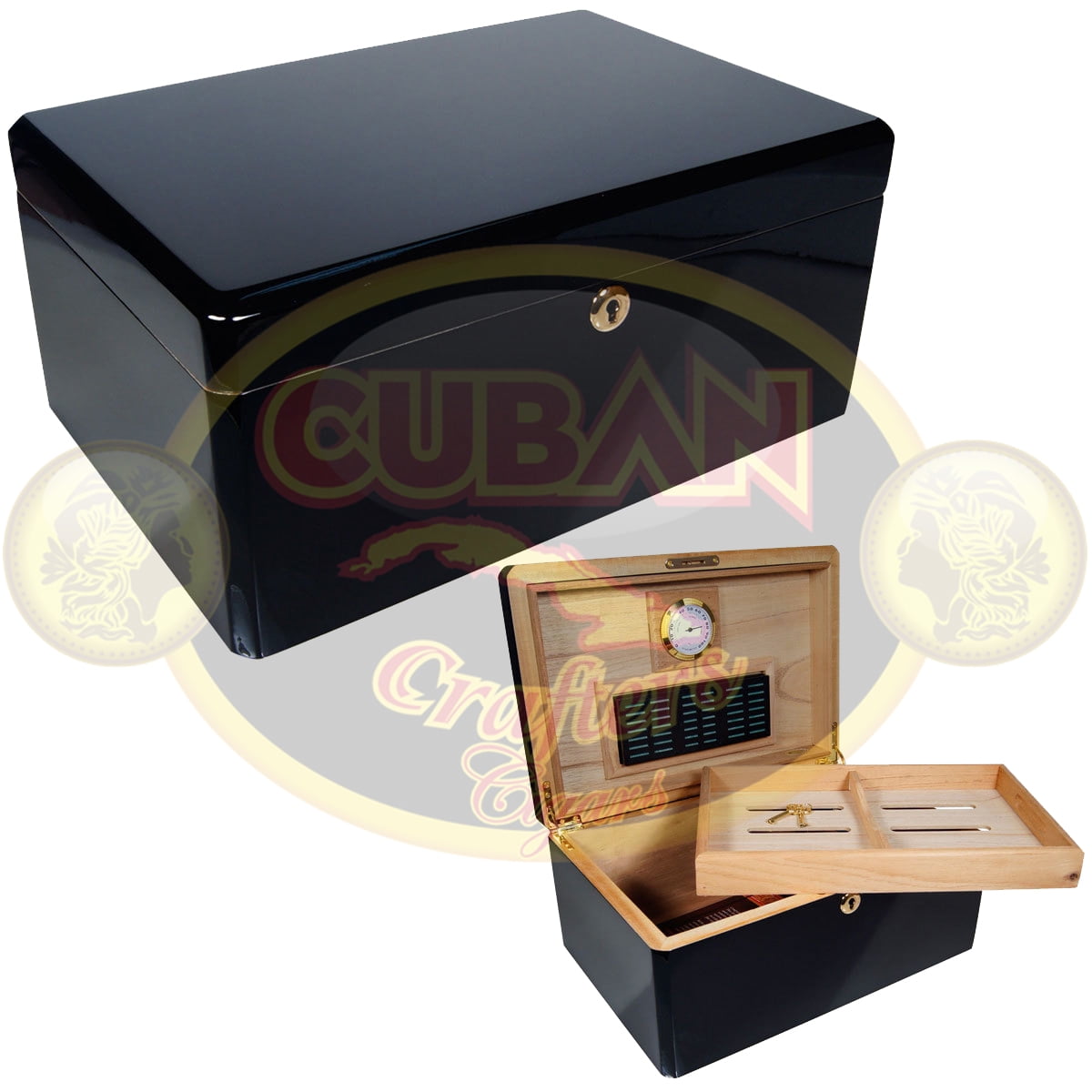 Cuban Crafters Ebony Humidors Negro for 100 count - Walmart.com