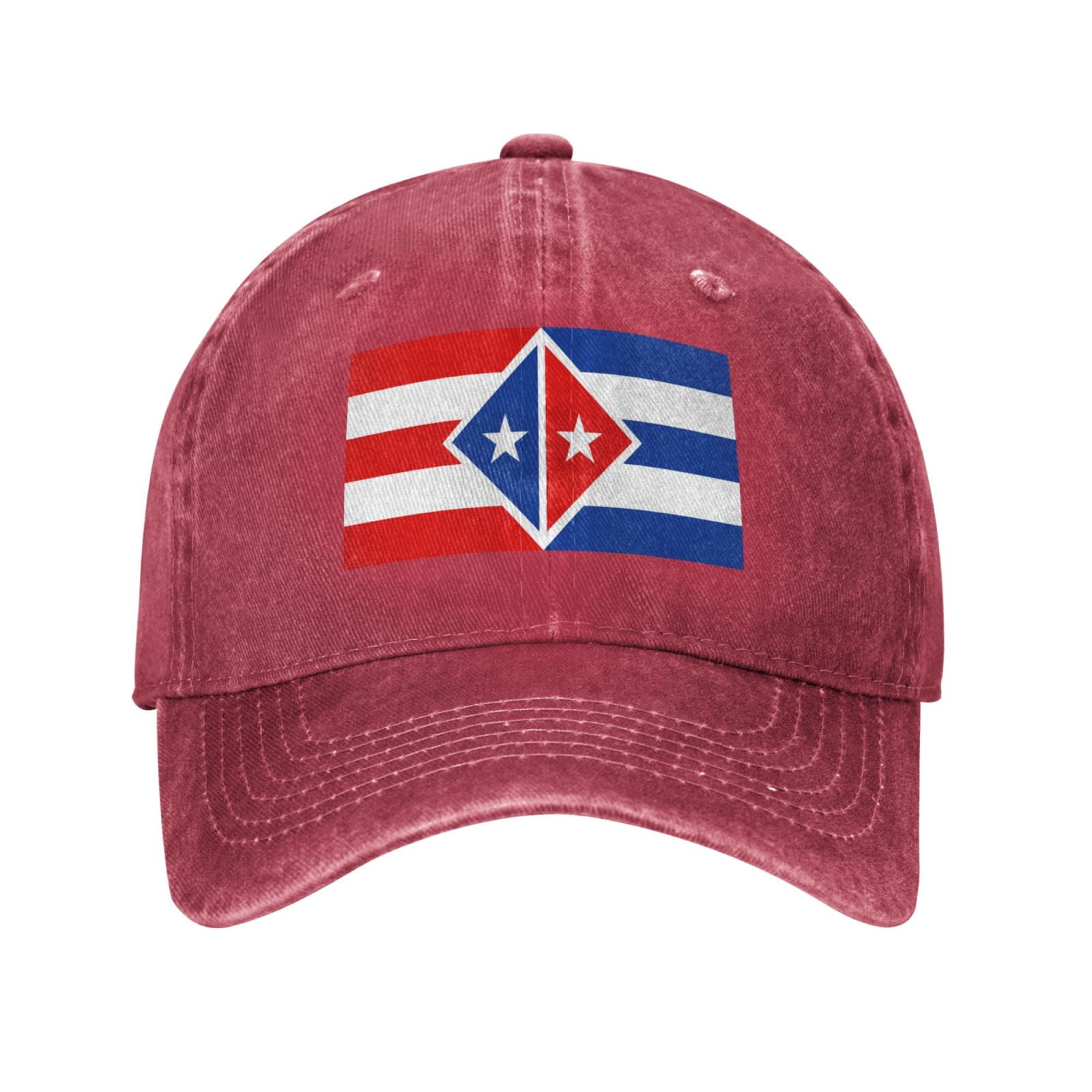 Cuban Flag And Puerto Rico Flag Unisex Adjustable Denim Baseball Cap ...