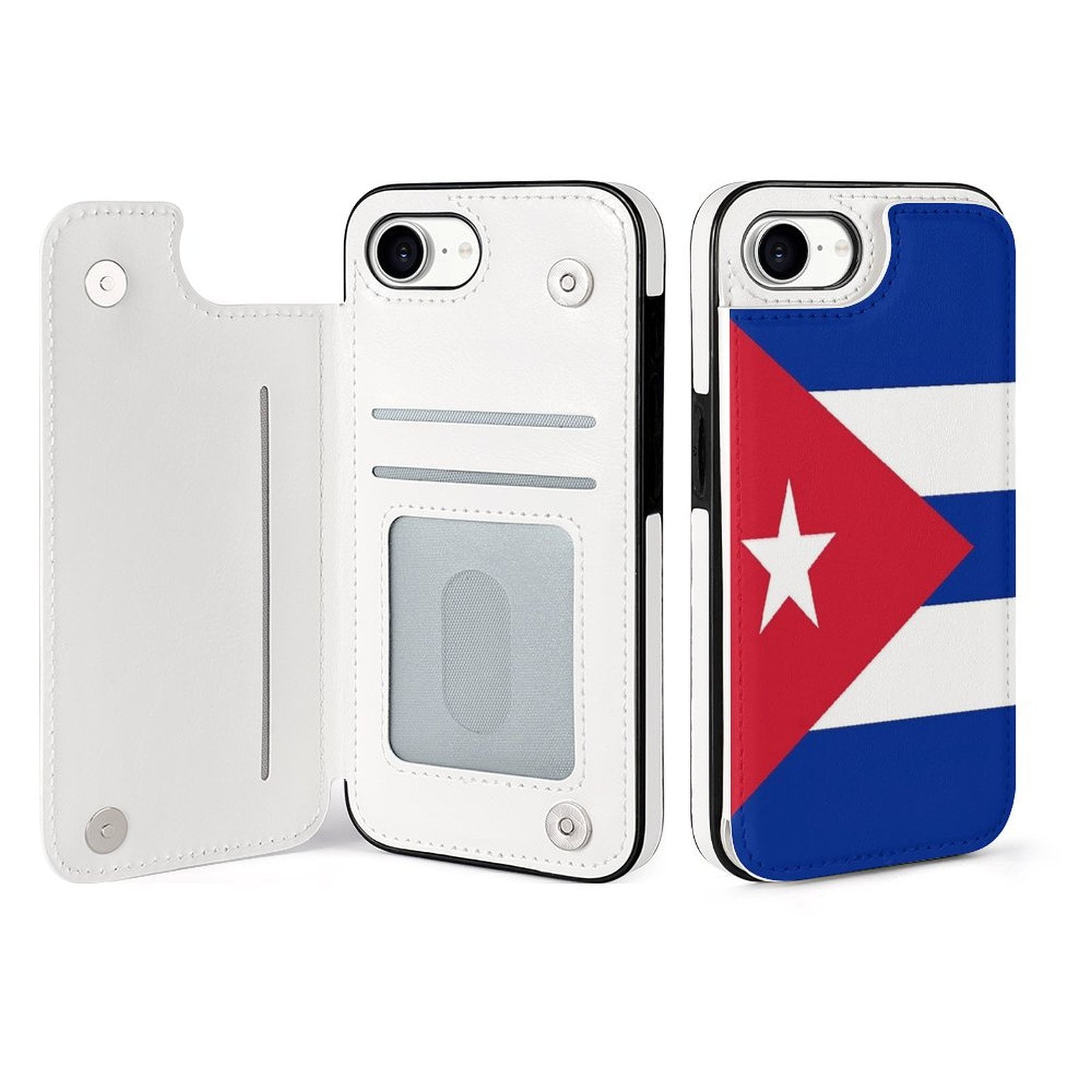 Cuban Flag Leather Wallet Case for iPhone 16 Pro Max 16E 16SE4 16PRO ...