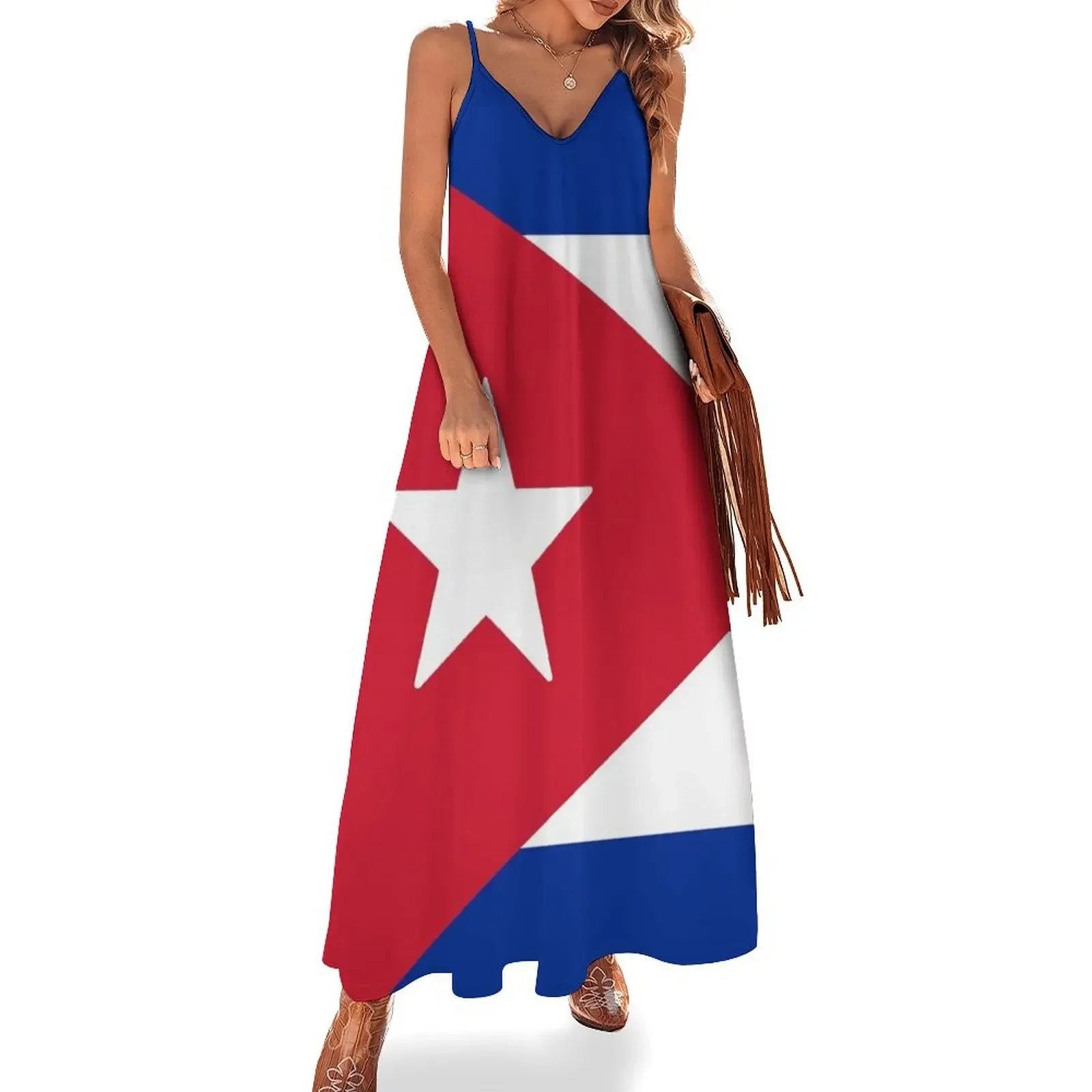 Cuban Flag Sleeveless Dress summer dress womens prom dress - Walmart.com