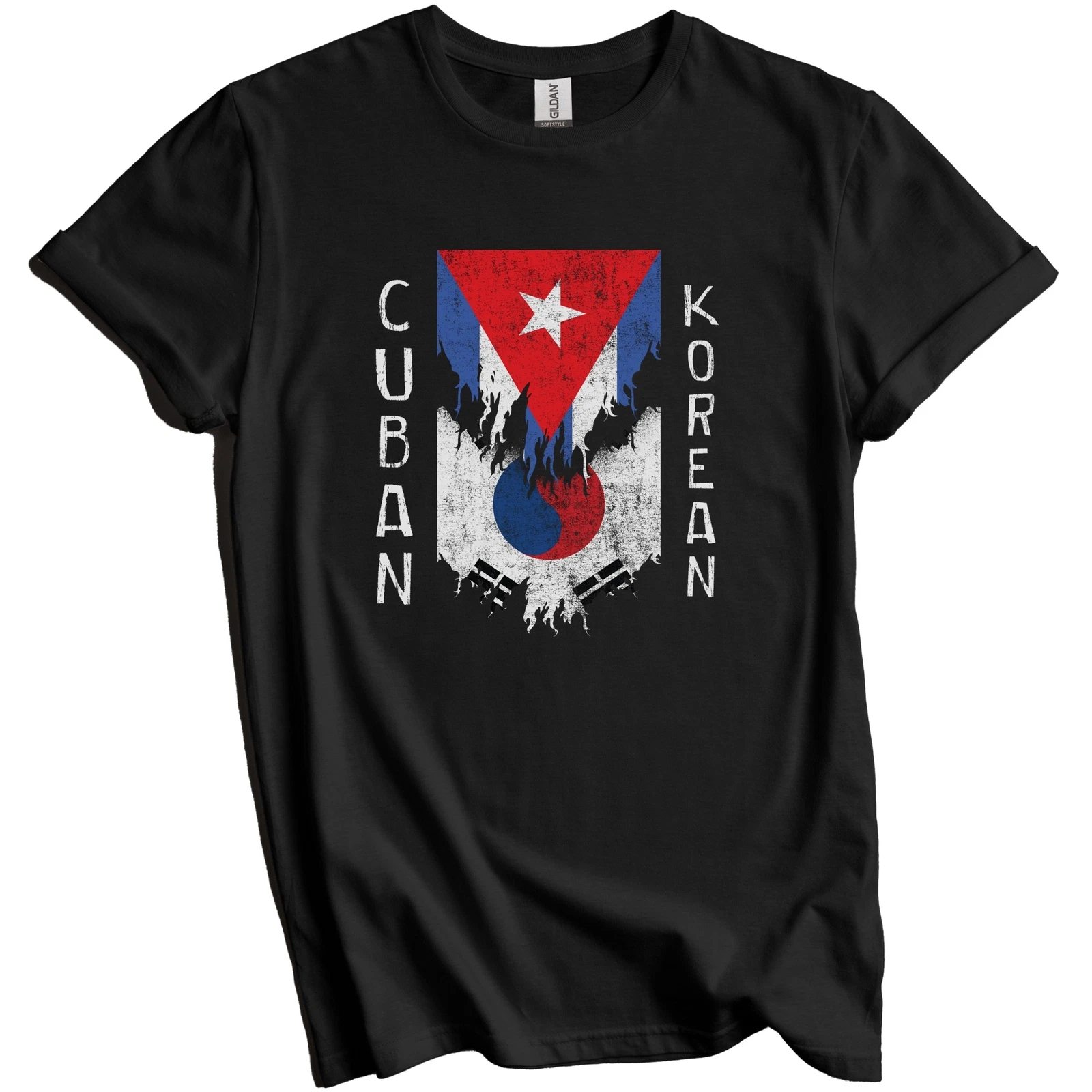 Cuban Korean Flags Ripped Torn Cuba South Korea T-Shirt - Walmart.com