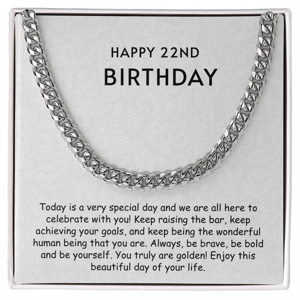 Cuban Link Chain - Happy 22nd Birthday - Walmart.com