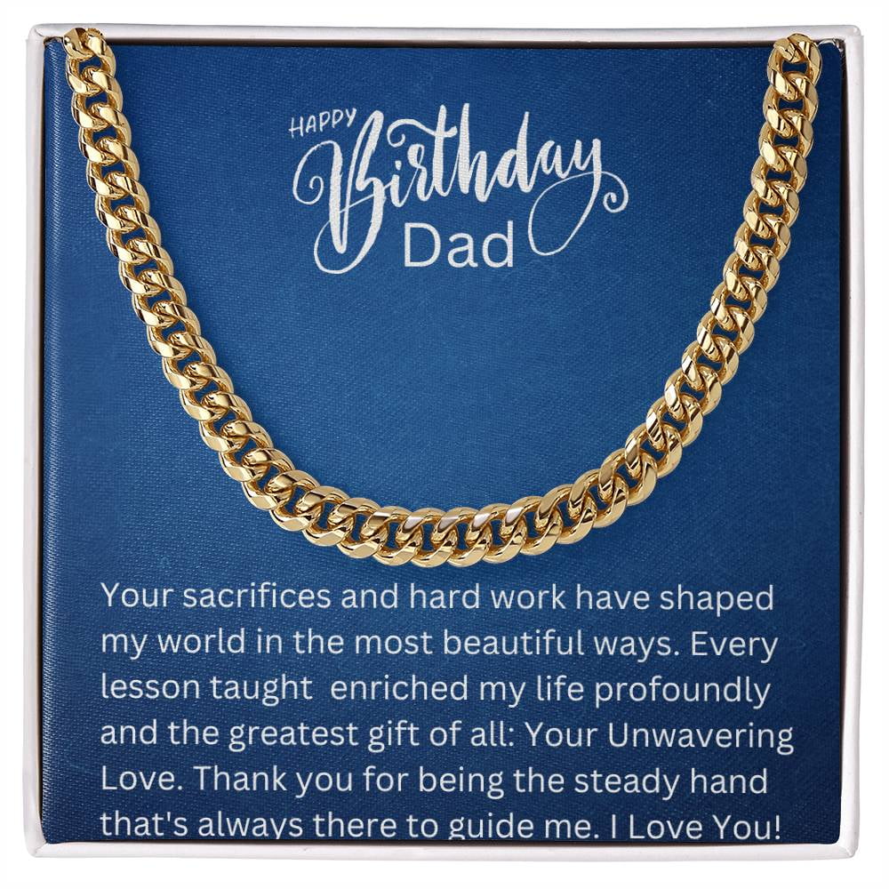 Cuban Link Chain - Happy Birthday Dad - Your Hard Work - Walmart.com