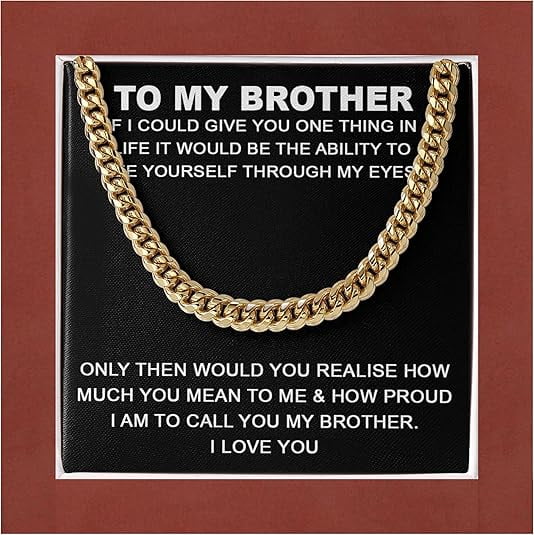 Cuban Link Chain Necklace for Brother from Sister with Message Card and ...