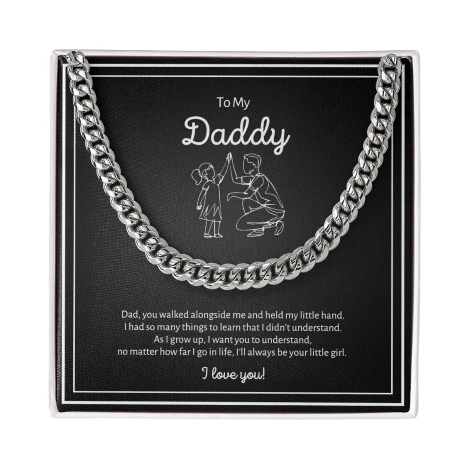 Cuban Link Chain Necklace for Dad from Daughter, Meaningful Gift from ...
