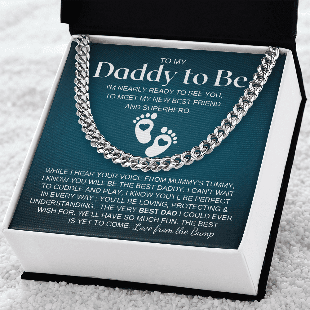 Cuban Link Chain Necklace - Daddy to be from Bump Gift for Father's Day ...