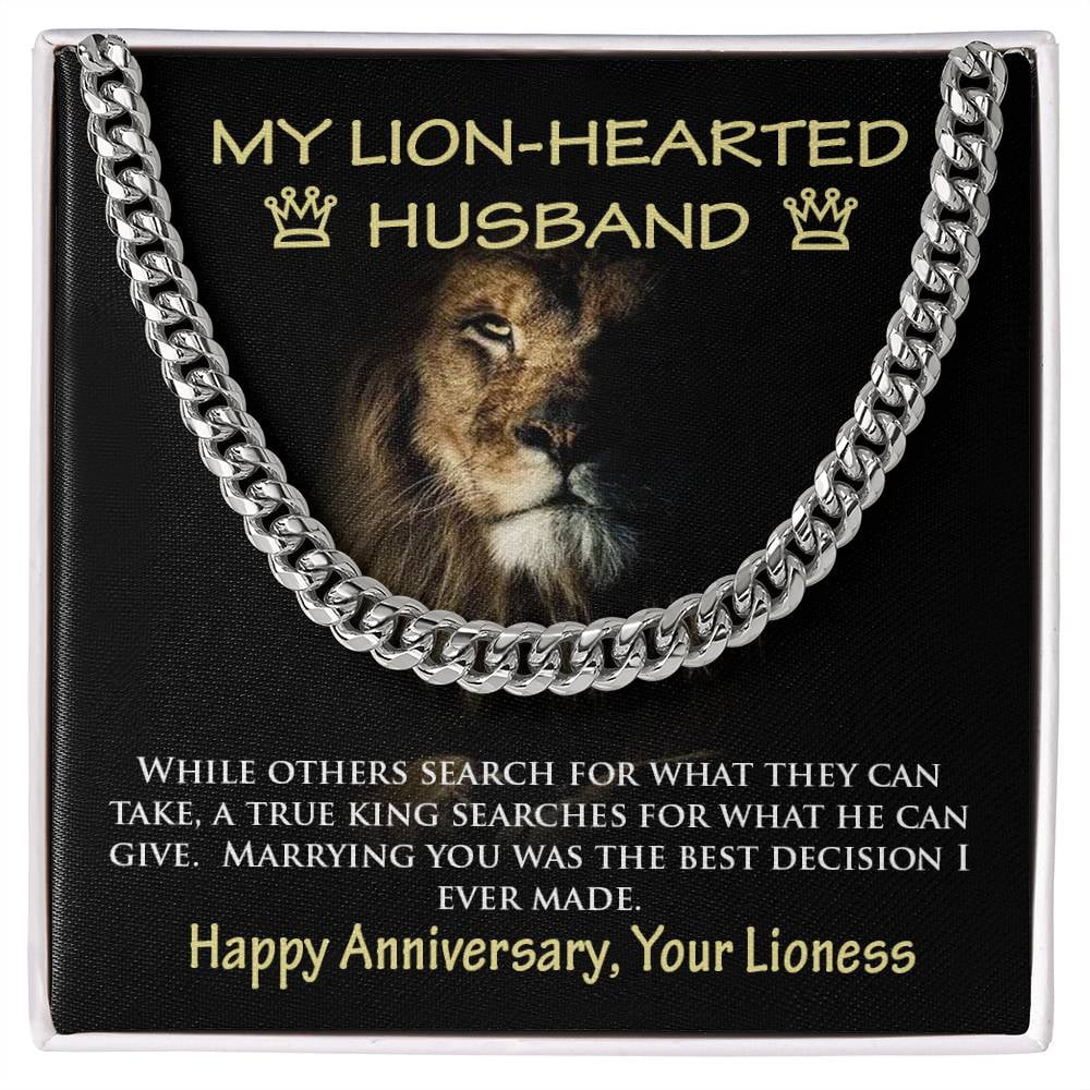 Cuban Link Chain Necklace Gift for Lion Husband King, Cuban Link Chain ...