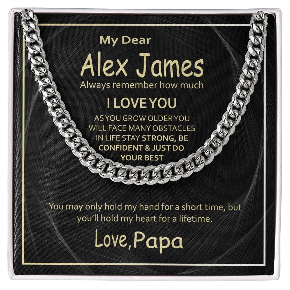 Cuban Link Chain Necklace gift from papa, Cuban Link Chain, Stainless ...