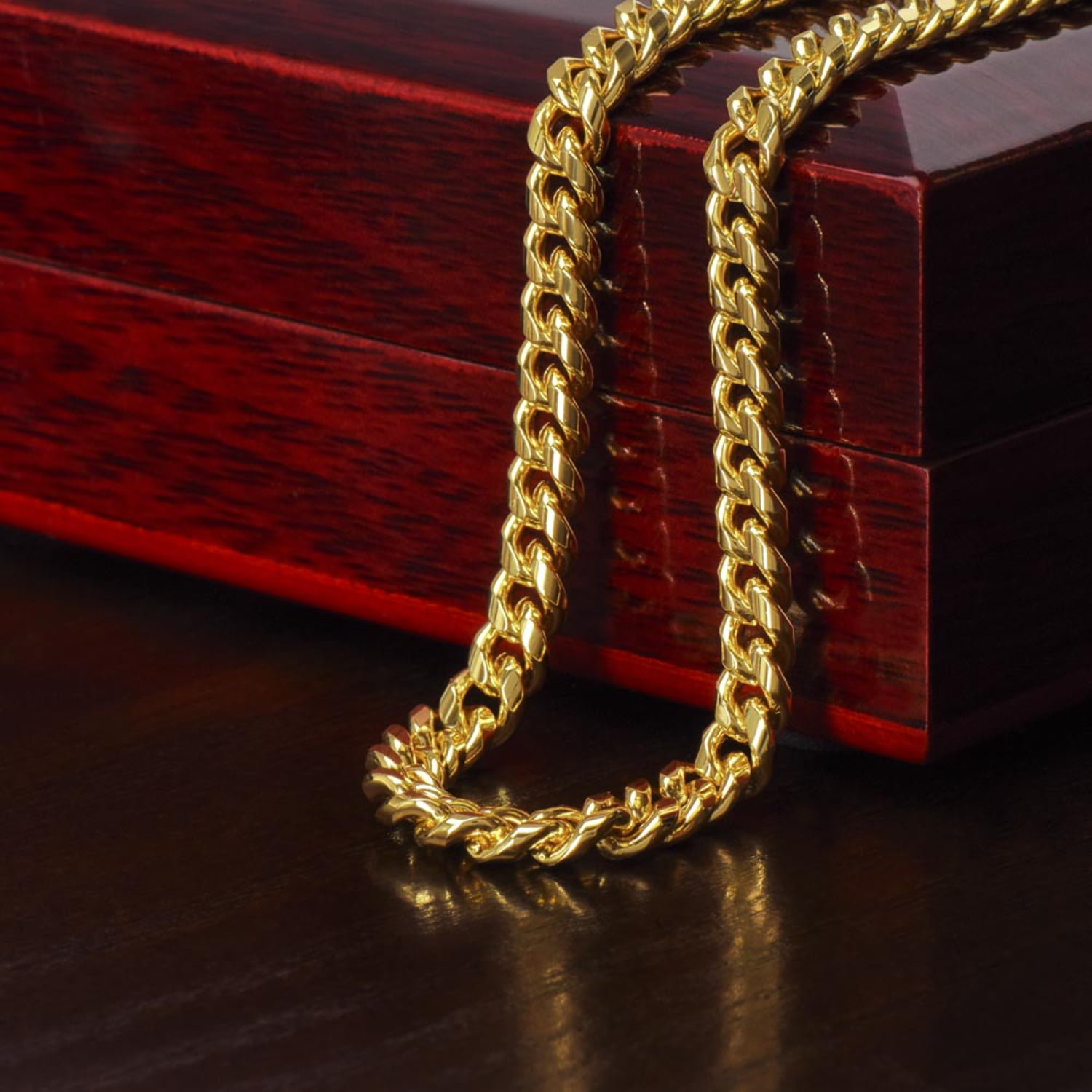 Cuban Link Chain for Men Adjustable 14k Gold Over Stainless Steel 18 ...