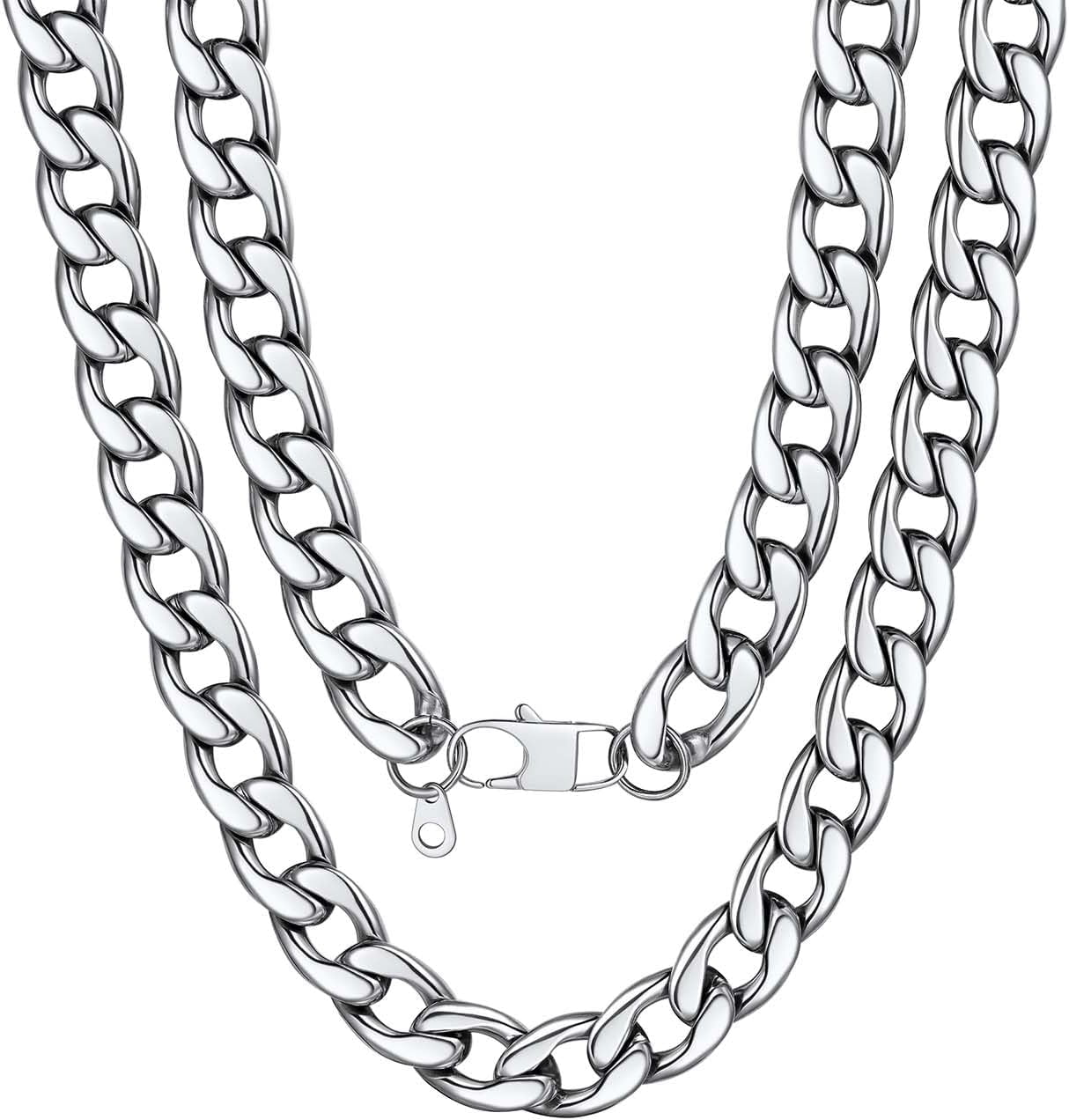 Cuban Link Chain for Men Women Stainless Steel Curb Necklace, 7/9/12/15 ...