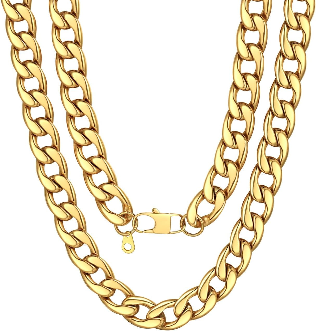 Cuban Link Chain for Men Women Stainless Steel Curb Necklace, 7/9/12/15 ...