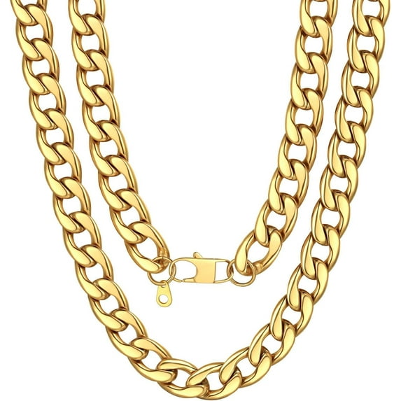 Cuban Link Chain for Men Women Stainless Steel Curb Necklace, 7/9/12/15 ...