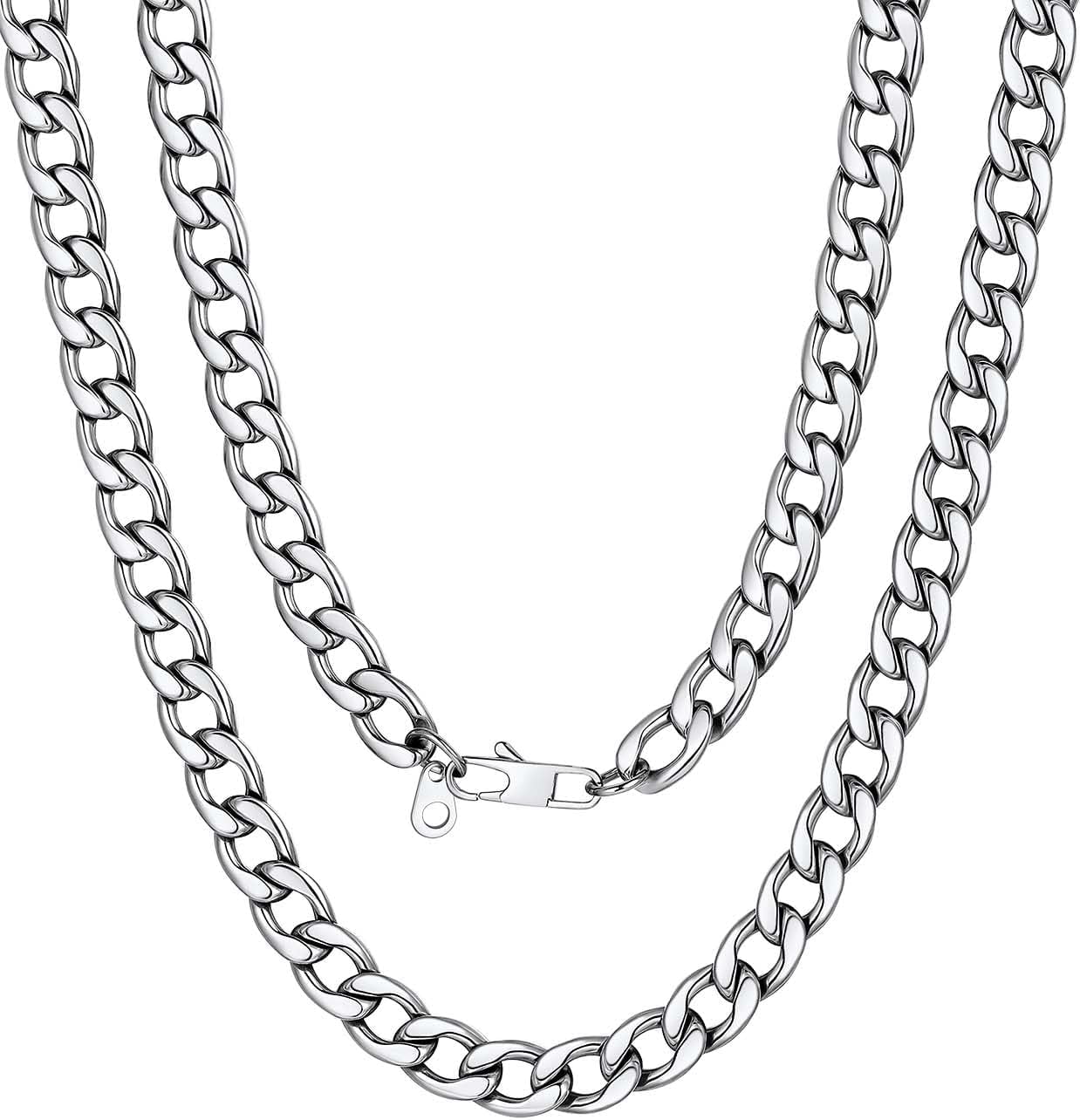 Cuban Link Chain for Men Women Stainless Steel Curb Necklace, 7/9/12/15 ...