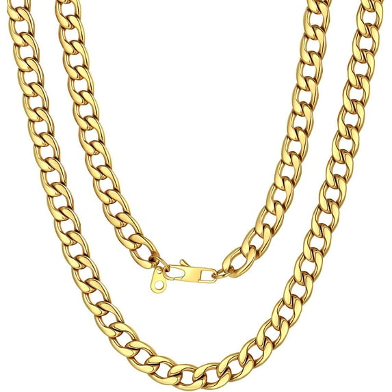 Cuban Link Chain for Men Women Stainless Steel Curb Necklace, 7/9/12/15 ...