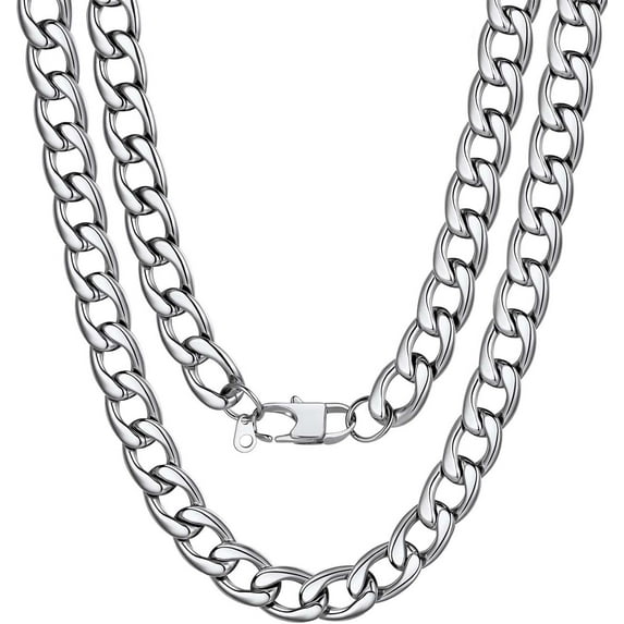 Cuban Link Chain for Men Women Stainless Steel Curb Necklace, 7/9/12/15 ...