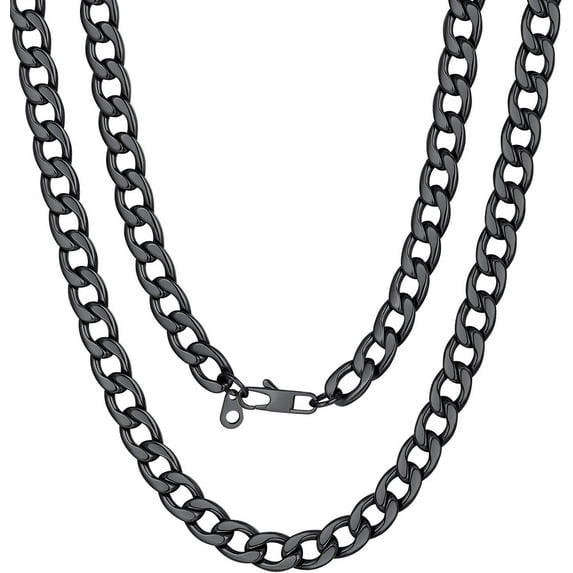 Cuban Link Chain for Men Women Stainless Steel Curb Necklace, 7/9/12/15 ...