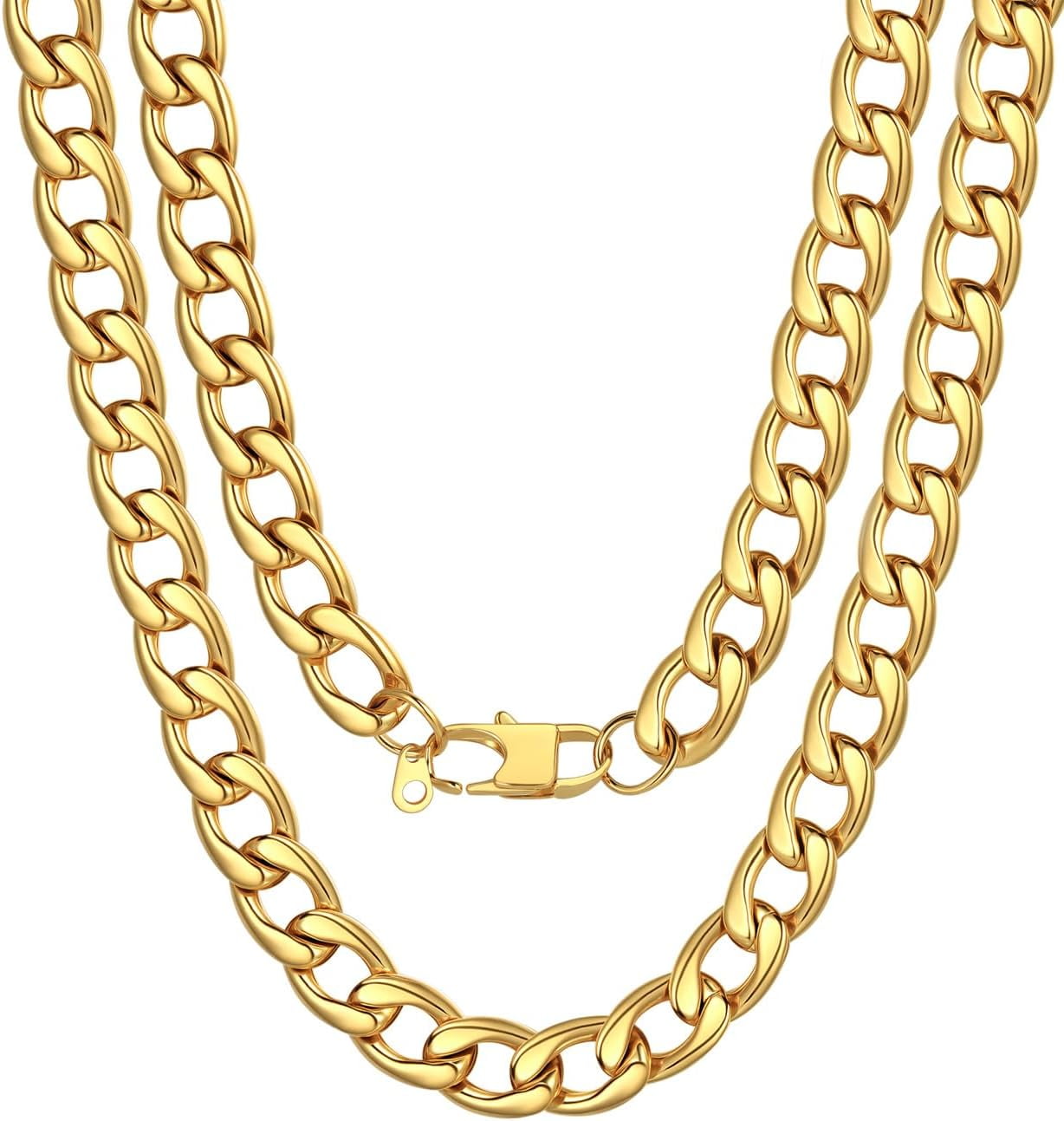 Cuban Link Chain for Men Women Stainless Steel Curb Necklace, 7/9/12/15 ...